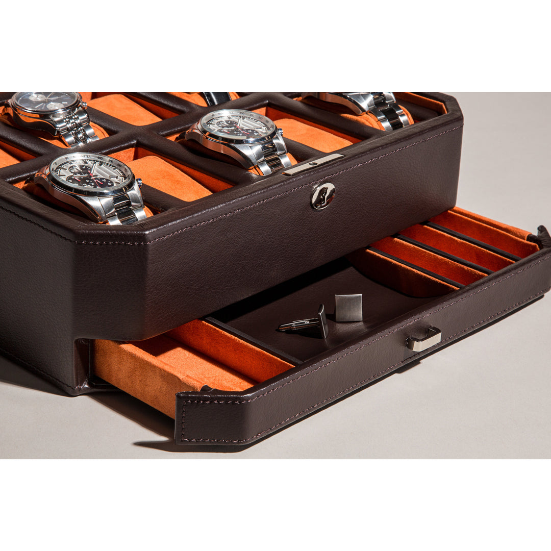 Wolf - Windsor 10-Unit Watch Box with Storage | 458606 – Watchwindersplus